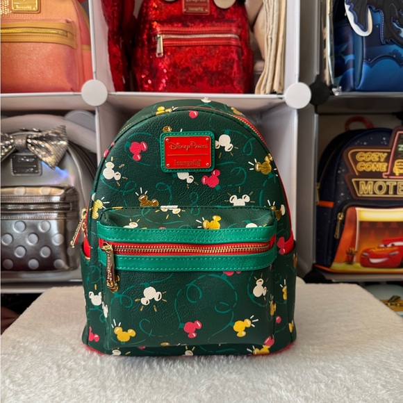 Loungefly | Bags | Loungefly Green Disney Backpack With Red And Yellow ...